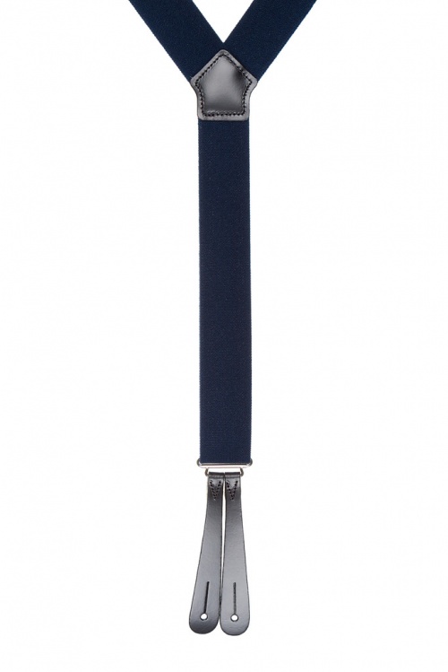 Midnight Blue Braces Leather Ends | Button Braces - Gents Shop